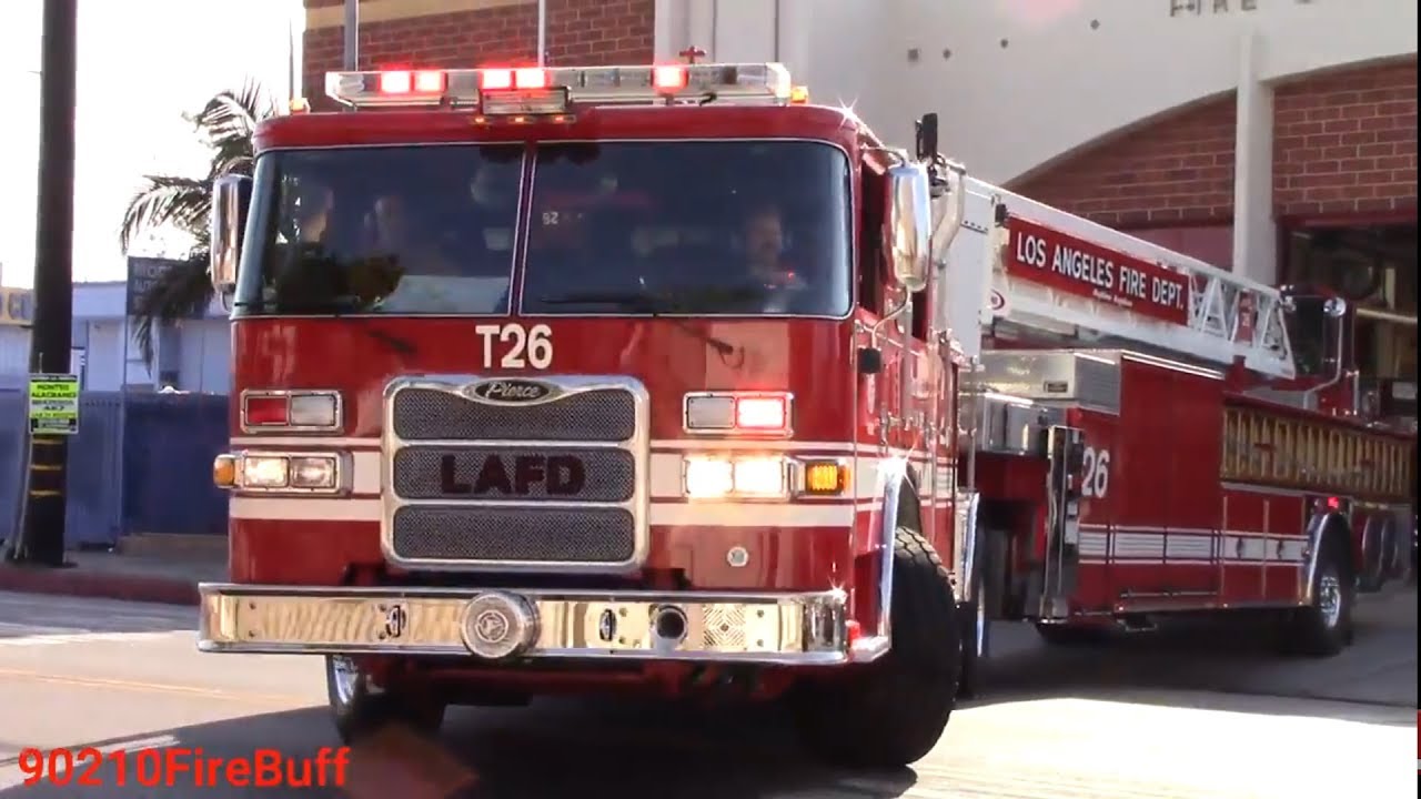 LAFD Light Force 26 & Rescue 826 Responding - YouTube