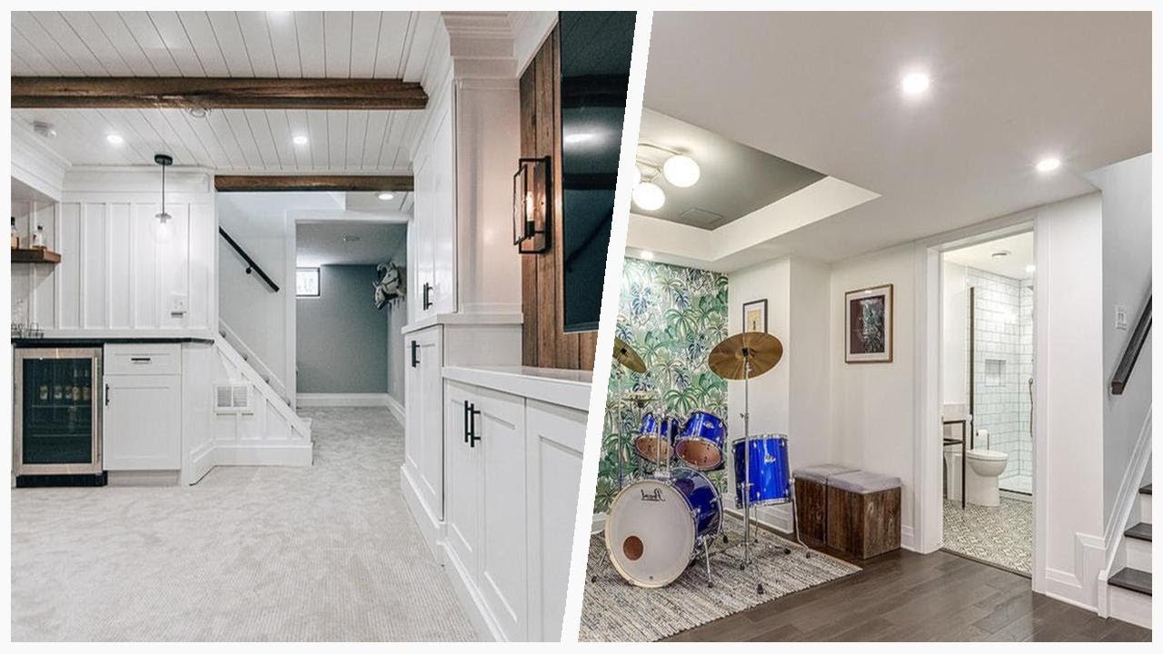 75 Wallpaper And Wall Paneling Basement Design Ideas You'll Love 🌈 ...