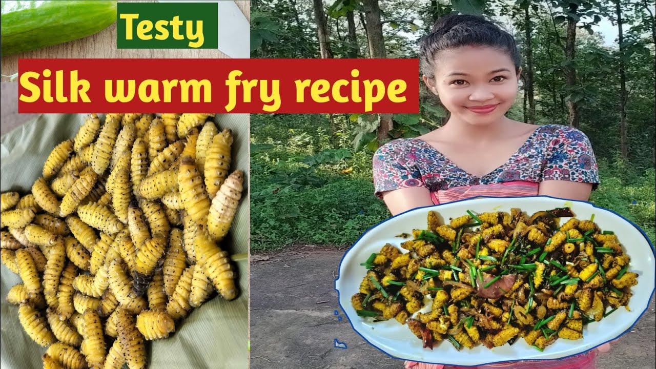 Silk warm recipe//Silk warm Fry recipe in Bodo style - YouTube