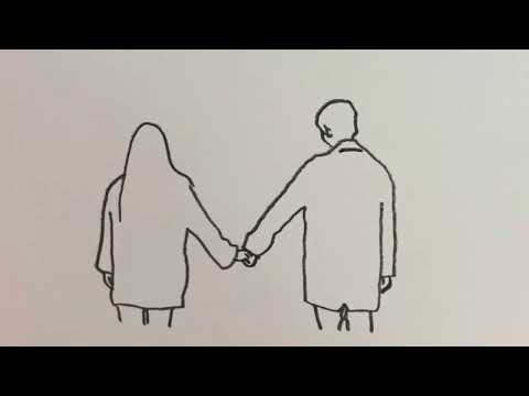 Cute couple drawing | Çok kolay el ele tutuşan çift çizimi
