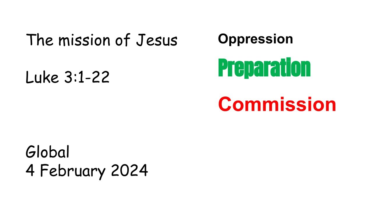 The Mission of Jesus Luke 3:1-22 - Graeme Finlay - YouTube
