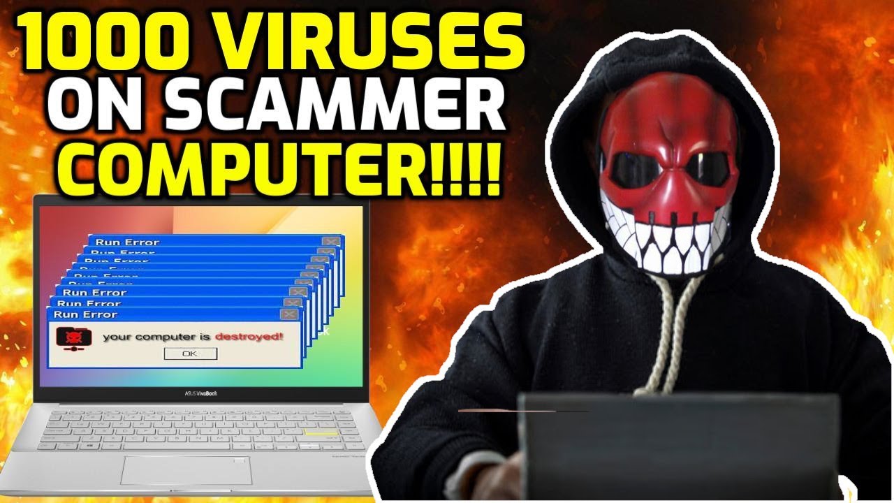 DESTROYING SCAMMER'S COMPUTER WITH 1,000 VIRUSES! - YouTube