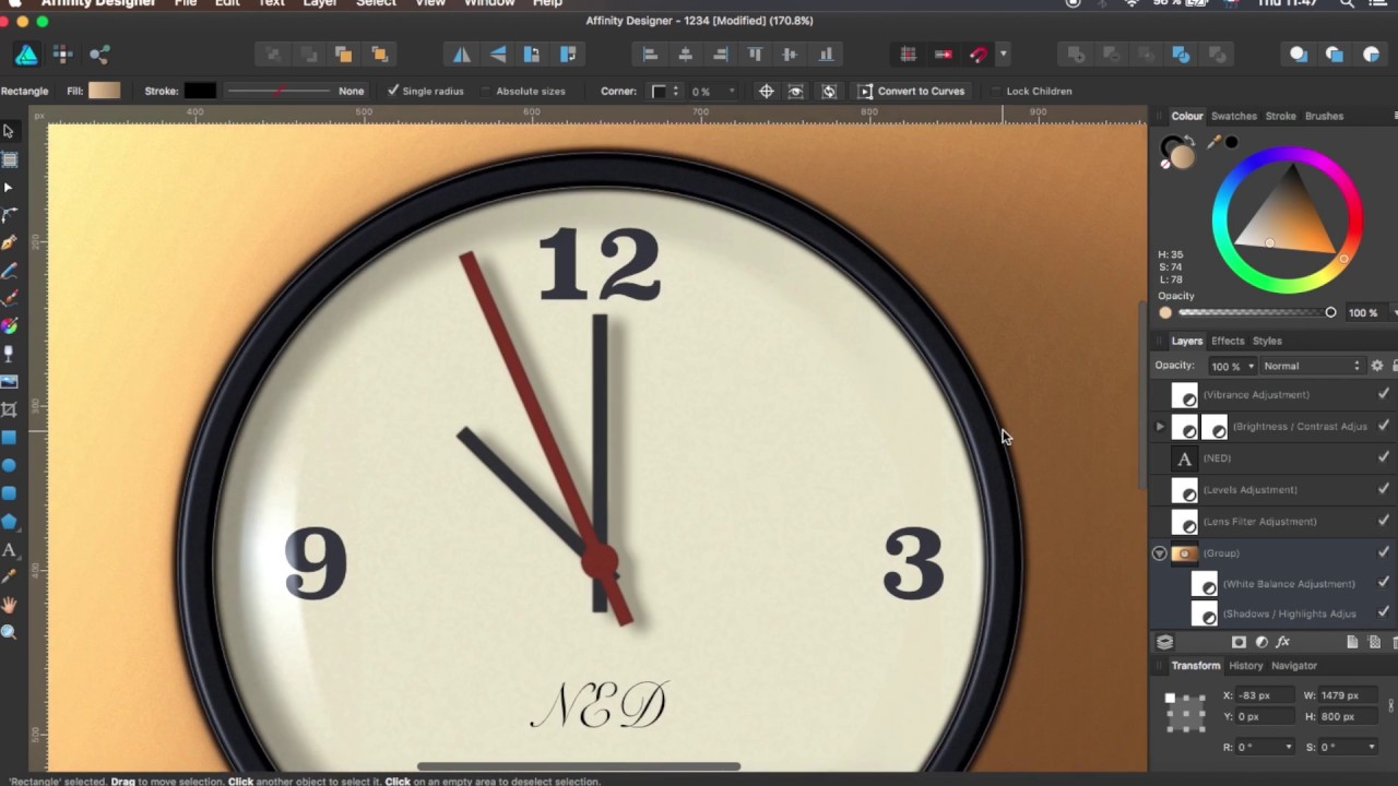 Watch vector template Affinity designer - YouTube