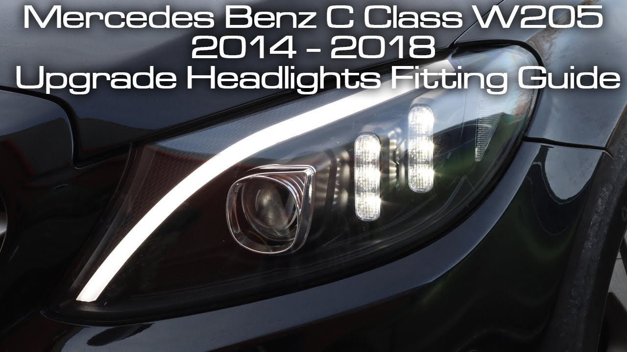 W205 Mercedes C Class LED DRL Upgrade Headlights with Dynamic ...