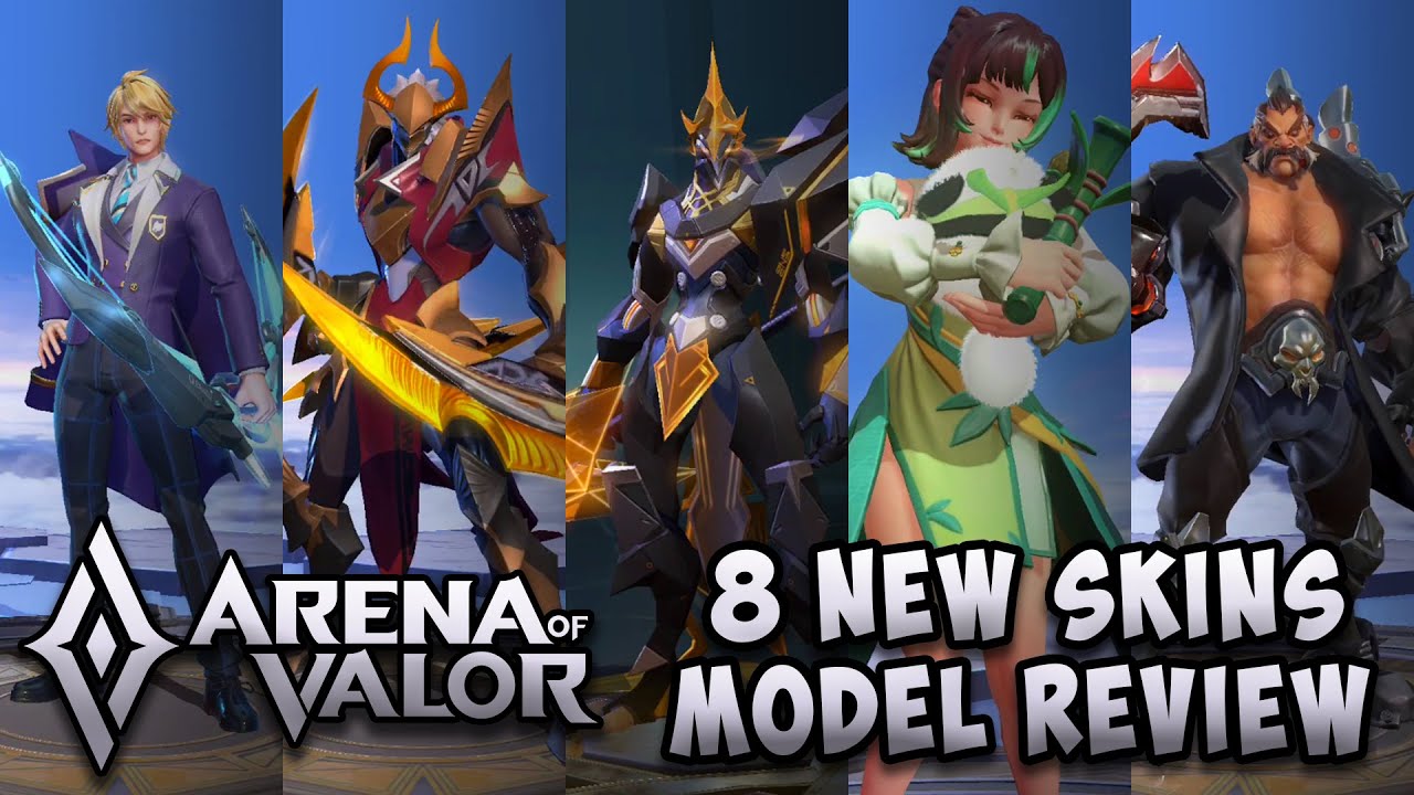 8 NEW SKIN MODELS (YORN, NAKROTH, ZANIS, ROURKE & MORE)| Arena of Valor ...
