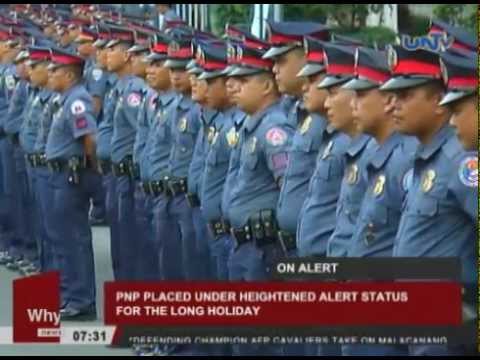 PNP placed under heightened-alert status for the long holiday - YouTube