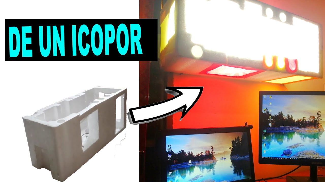 DIY como hacer LAMPARA GAMER O YOUTUBER 💥💥📸📸( con MATERIALES RECICLADOS ...