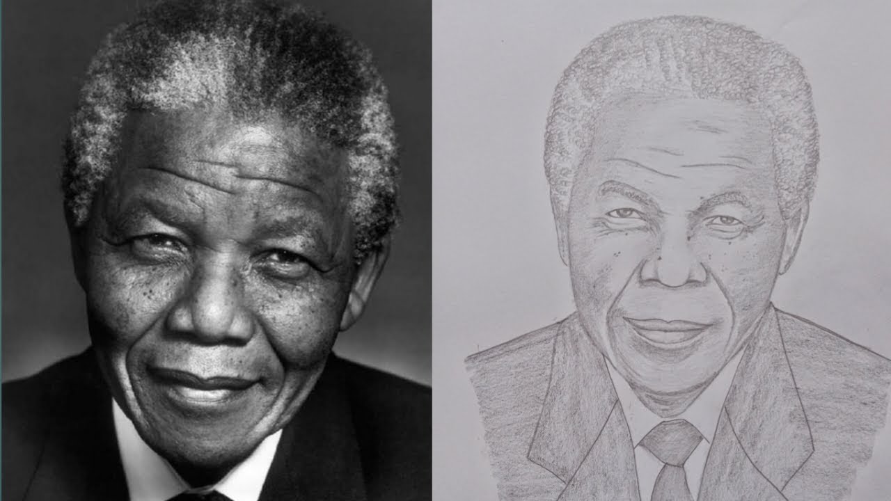 How to draw the Sketch of Nelson Mandela | Nelson Mandela's Pencil ...