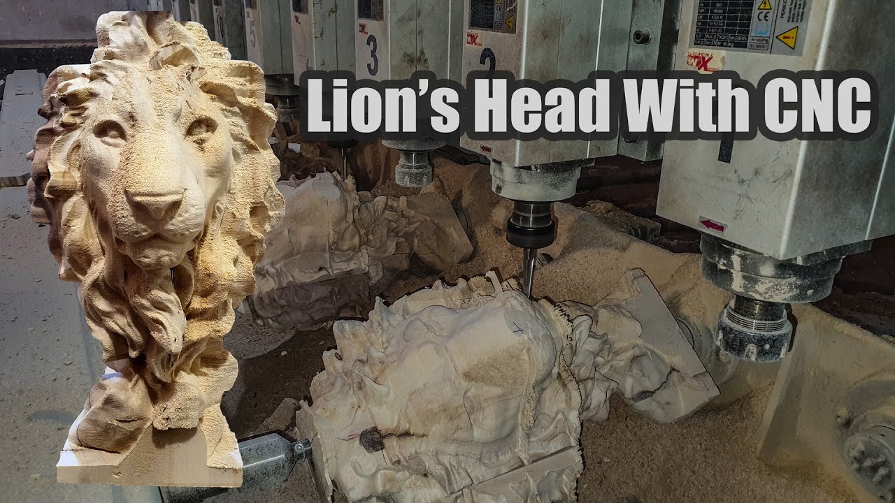 How To Make Lion's Head with CNC Router | Lion Wood Carving | CNC ...