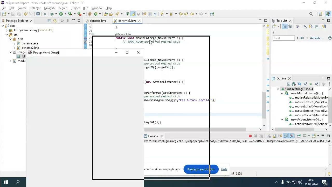 Java ile Görsel Programlama ders 6 - YouTube