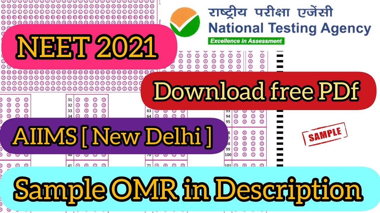NEET Sample OMR sheet | Free PDF #ntaneet #omrsheet #neet2021 # ...
