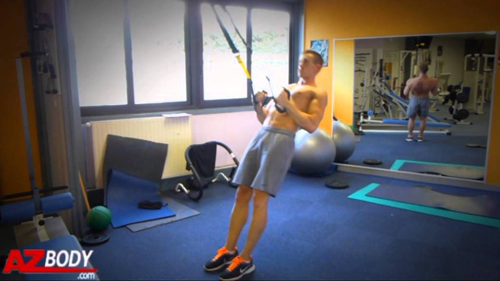 TRX standing back rows - YouTube