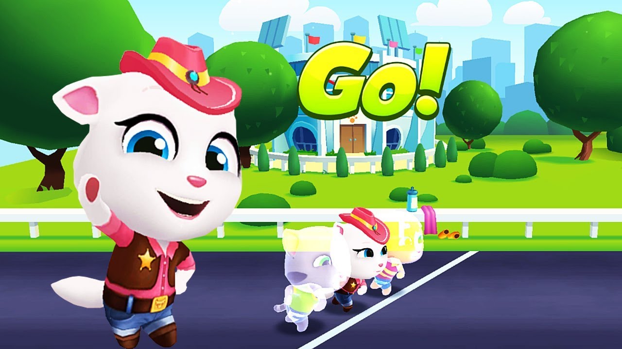 Mèo Cowboy Angela Và Các Bạn Chạy Đua #77 - Talking Tom Gold Run - YouTube