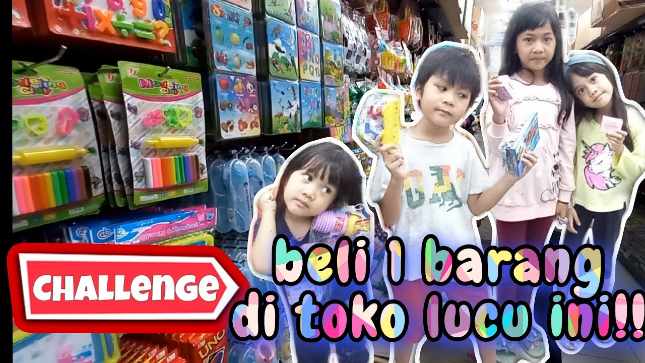 CHALLENGE BELI SATU BARANG DI TOKO YANG SERBA LUCU‼️ WOW AZMYA MILIH ...