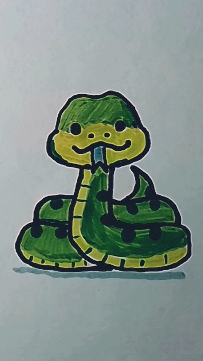 How to Draw a cute Snake, very easy for kids #kids - YouTube