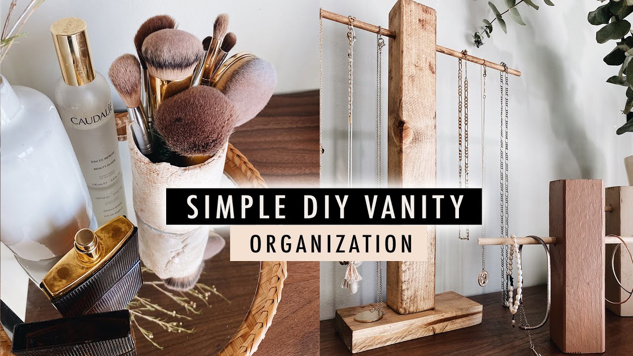 Simple DIY JEWELRY + MAKEUP ORGANIZATION (Vanity Makeover Part 1) | XO ...