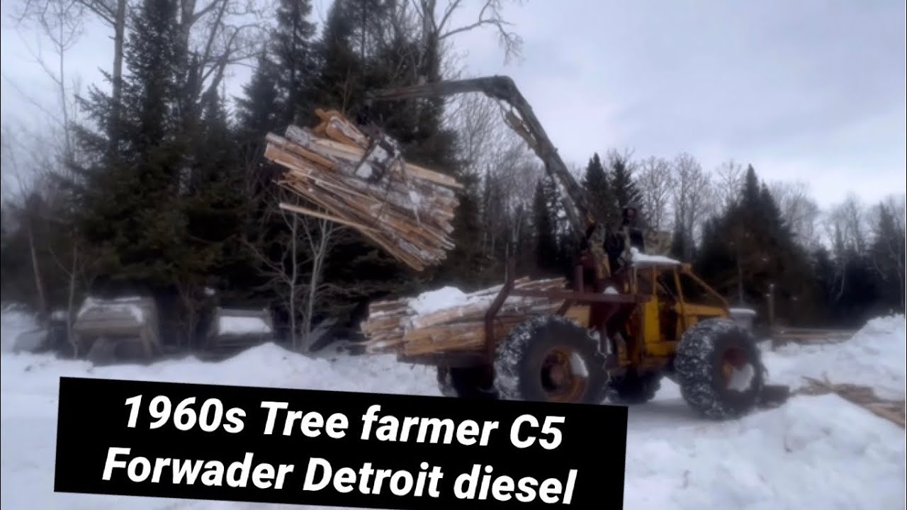 Early 1960 tree farmer C5 Forwader , Detroit diesel engine - YouTube