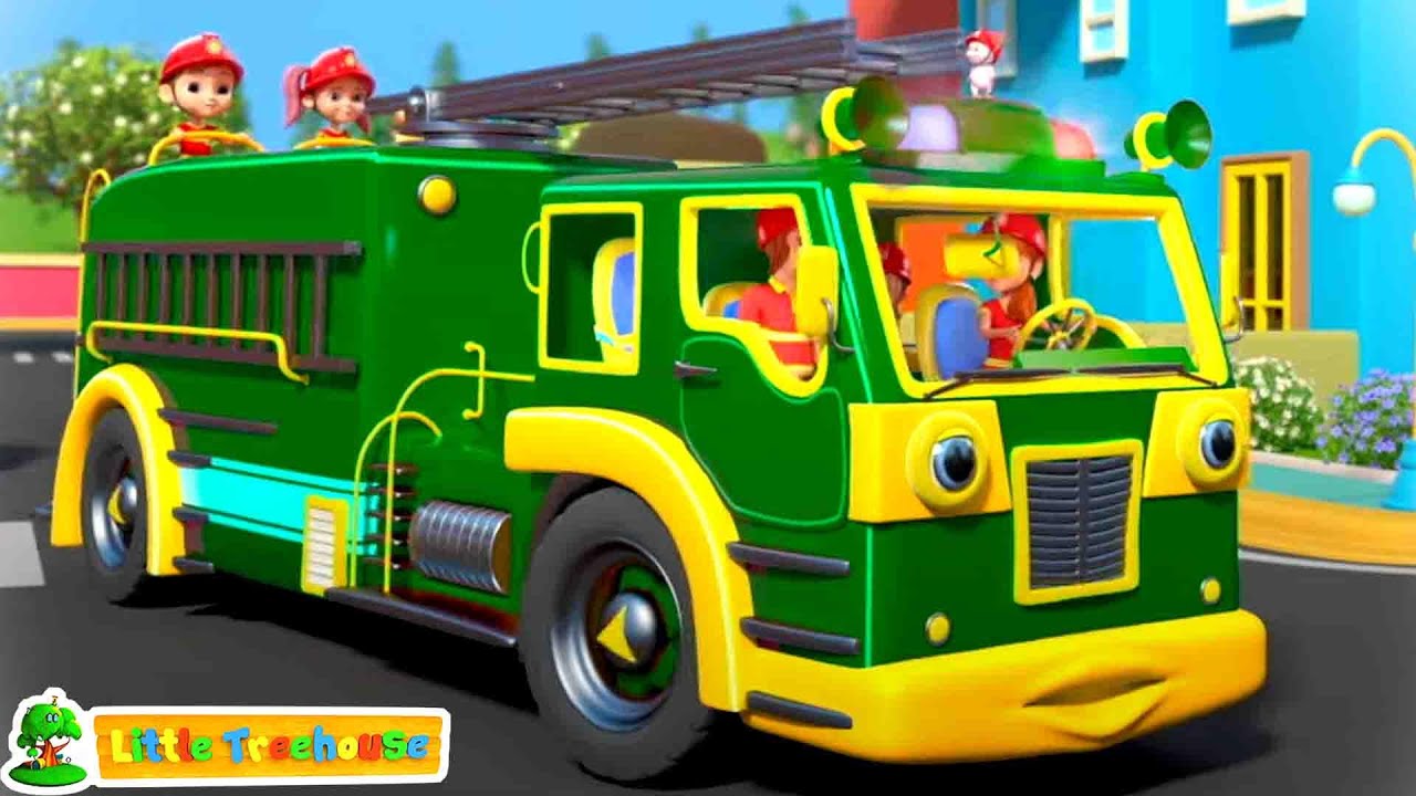 Wheels On The Firetruck + More Vehicles Song and Nursery Rhymes for ...