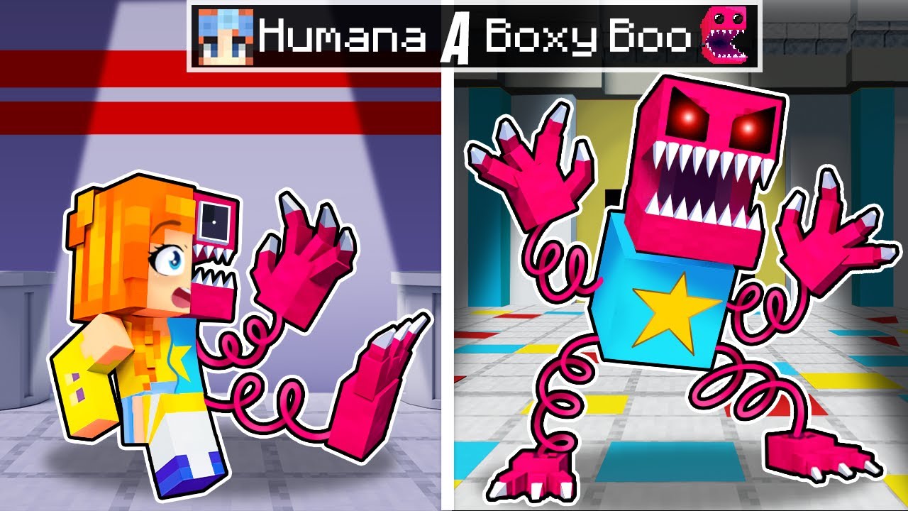 ¡De HUMANA a BOXY BOO en Minecraft! - YouTube