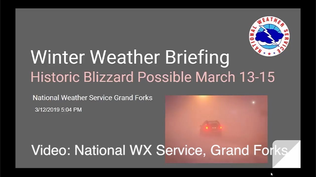NATIONAL WX SERVICE, GRAND FORKS: Blizzard Briefing - YouTube