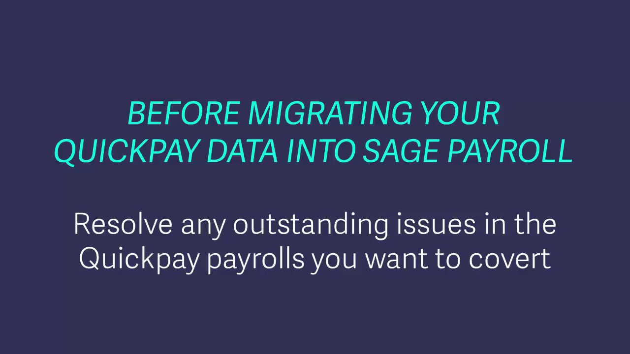Quickpay to Sage Payroll migration - Preparation task 3 - YouTube