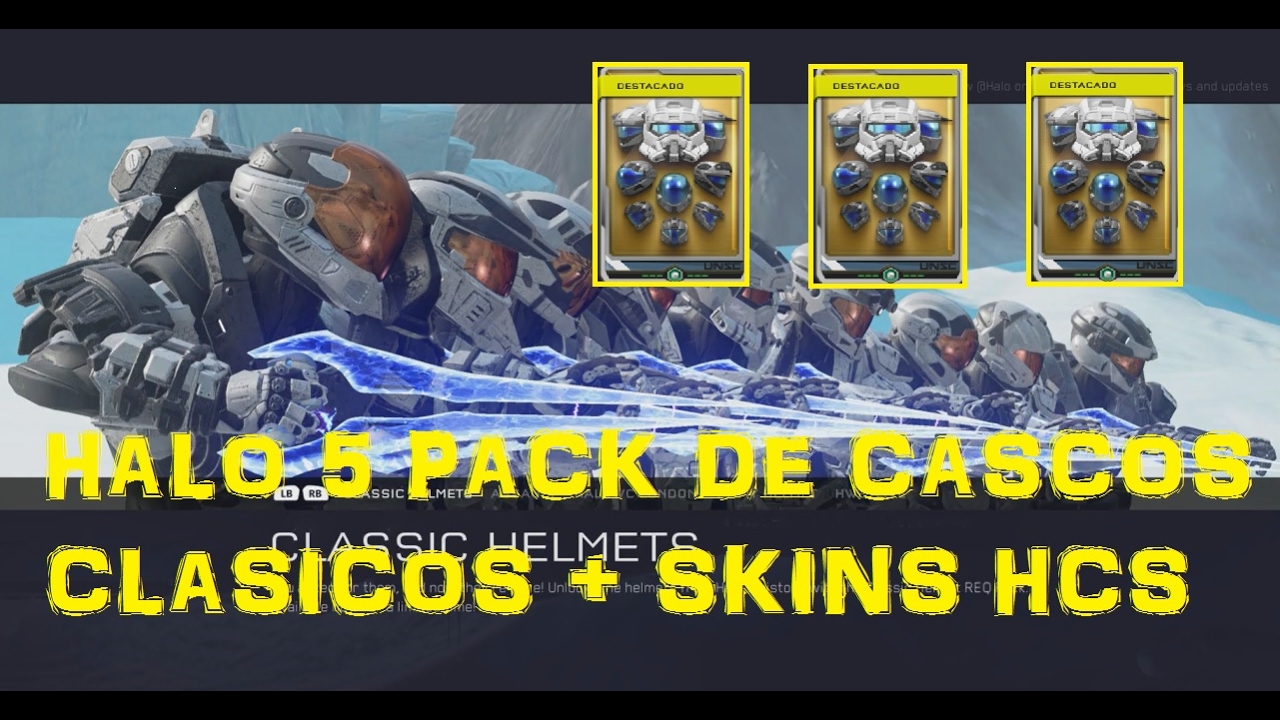 Halo 5 Pack de Cascos Clasicos Skins HCS| Clasics Helmets - YouTube