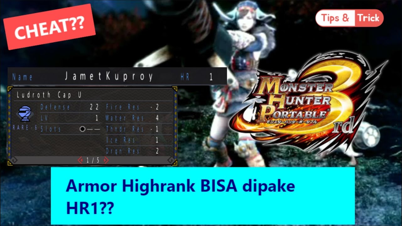 Tutorial: HR1, Armor HR4!! [MHP3rd] [Bahasa] - YouTube