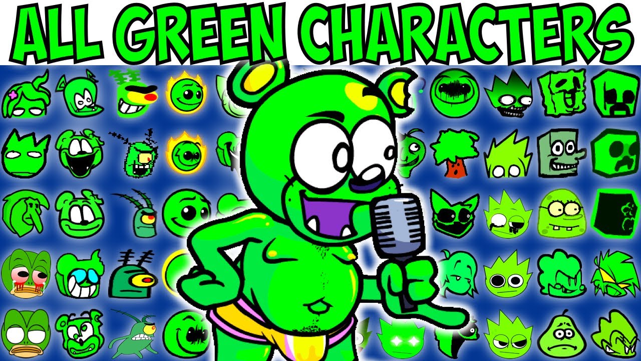 ALL GREEN CHARACTERS | FNF Character Test | Gameplay VS Playground ...
