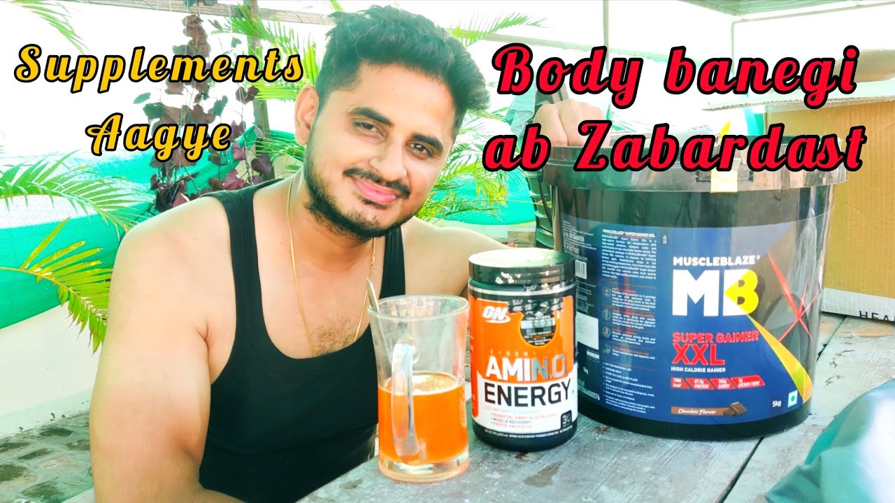 Unboxing Muscle Blaze Super Gainer XXL and ON Amino Energy 🔥 - YouTube