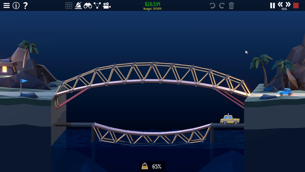 Architect Plays Poly Bridge 2 - Glowing Gorge all levels 1 - 16 - YouTube