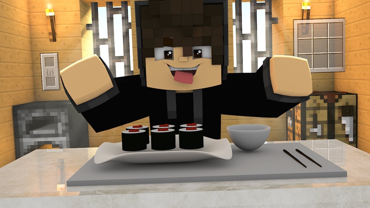 MINECRAFT COM SUSHI!!! 😋 - YouTube