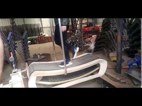 Curve treadmill wooden frame - YouTube