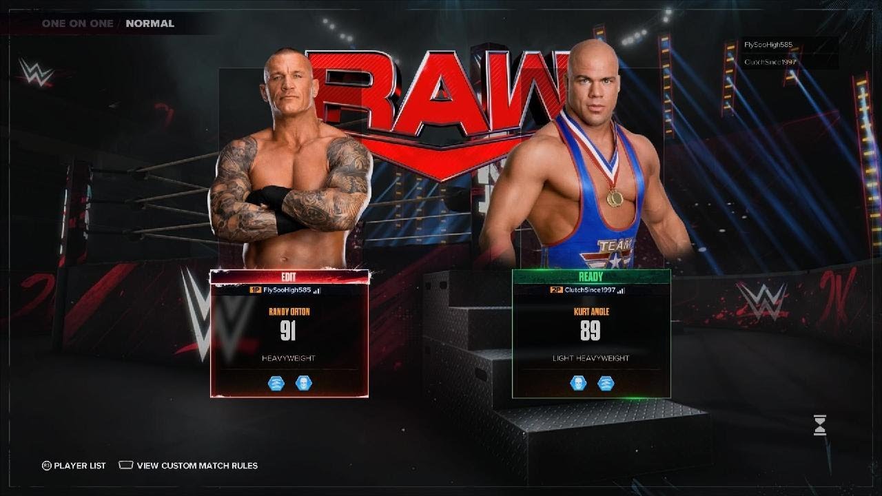 WWE 2K24 Randy Orton hit Kurt Angle with a Angle Slam - YouTube