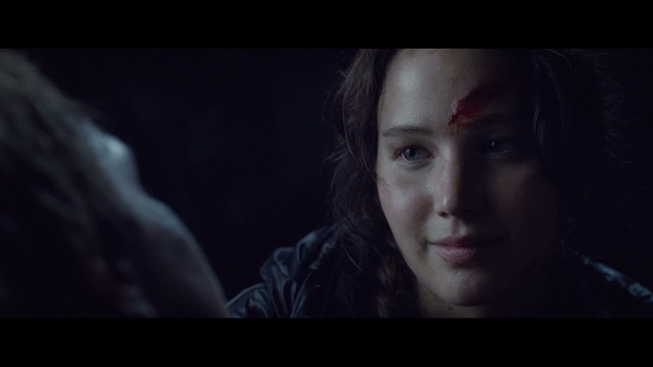 katniss and peeta put medicine on each other // the hunger games - YouTube