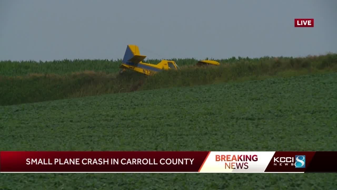 Emergency crews at crop duster crash in Carroll County - YouTube