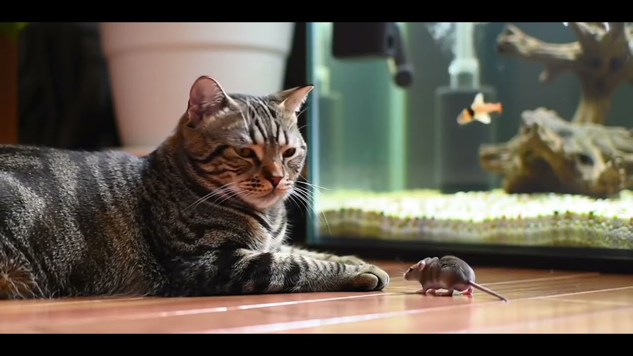 🐾 The Aquarium Heist — American Shorthair vs Mouse & Fish - YouTube