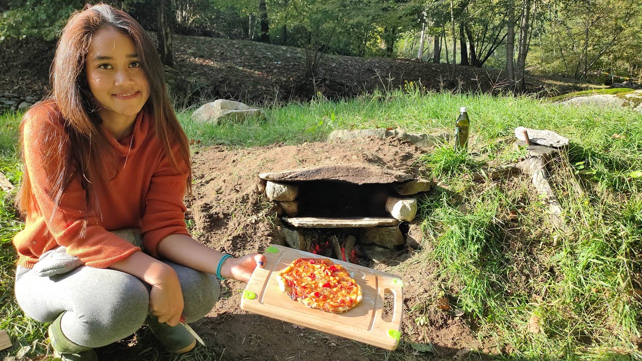 Permanent bushcraft camp update- primitive underground oven building ...