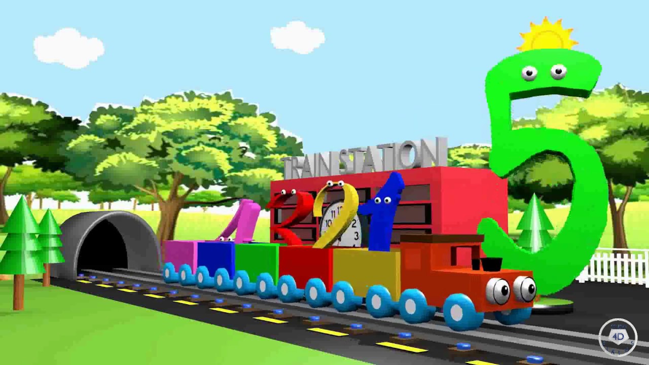 Learning numbers in English from 1 to 5 whith #cartoon train for #kids ...