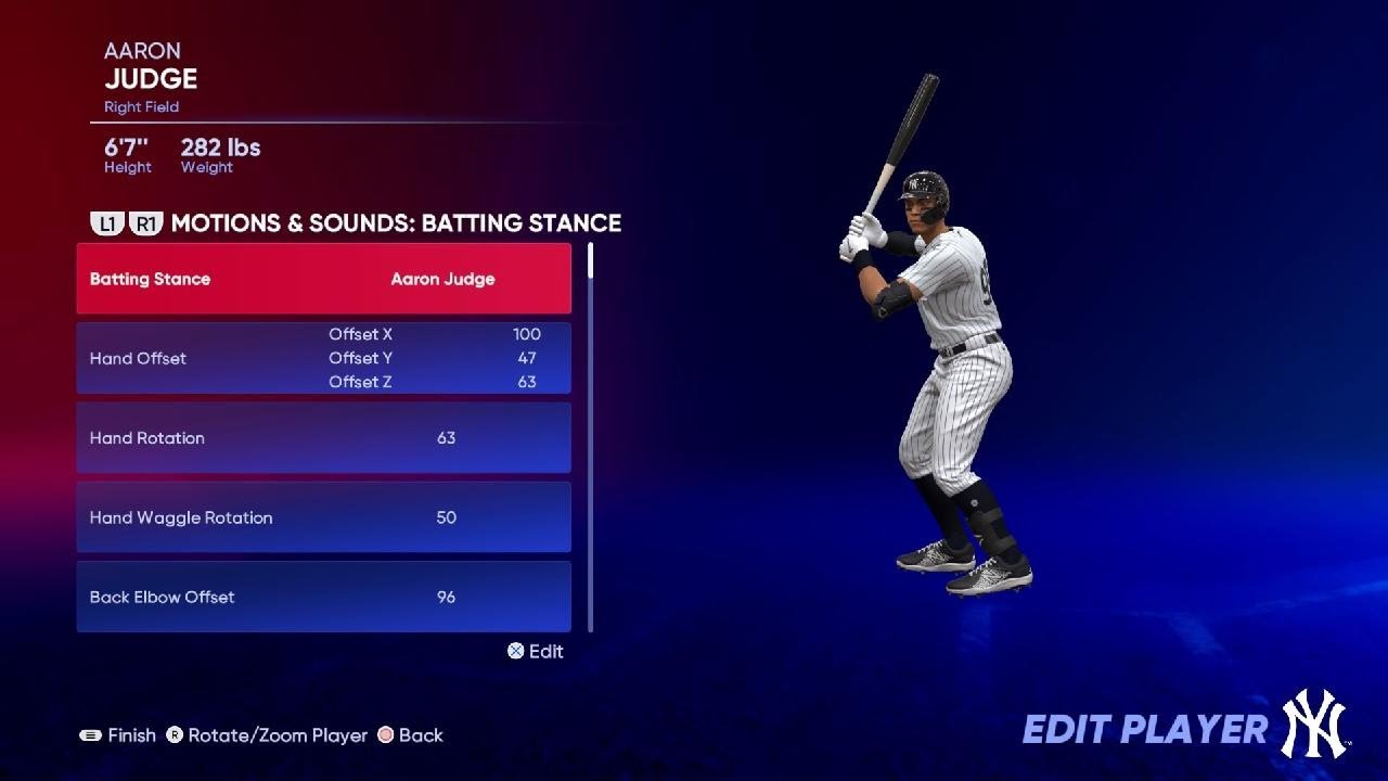 MLB The Show 22 Aaron Judge Batting Stance & Equipment Update!!! - YouTube