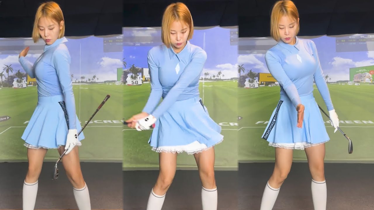 슬라이스레슨! KLPGA 59타기록 허윤나 프로의 골프레슨과 골프스윙! - YouTube