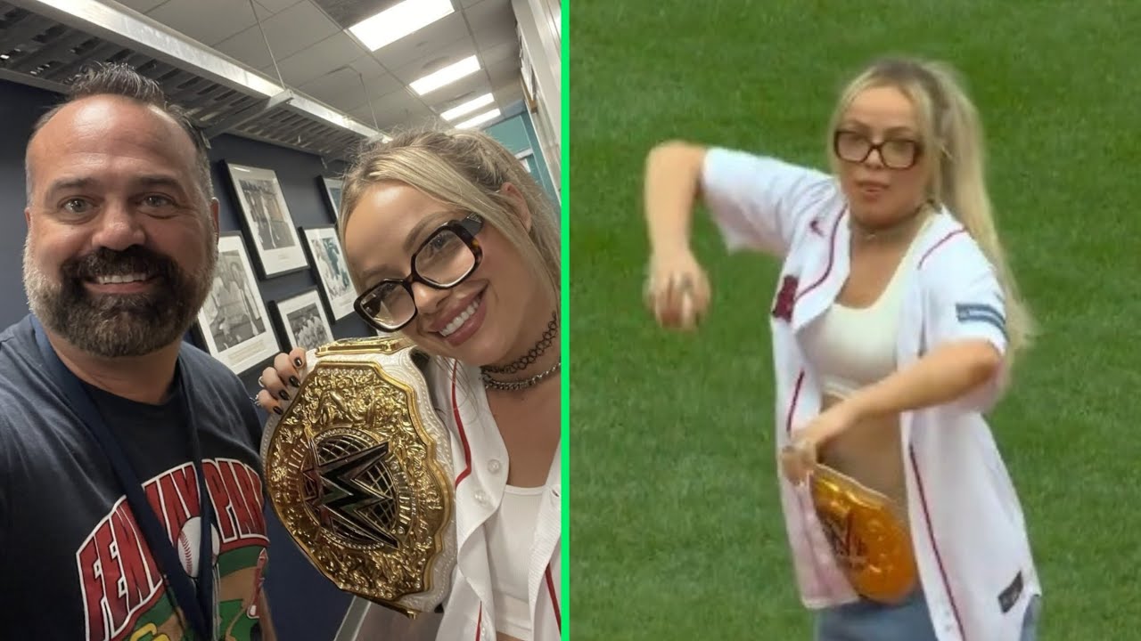 WWE Superstar Liv Morgan Throws First Pitch at Boston Red Sox Game ...