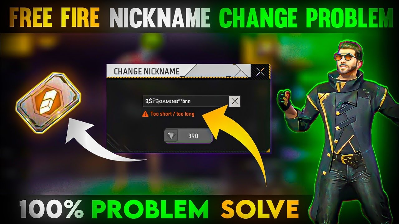 Free Fire Name Too Short / Too Long Problem | Free Fire Name Change ...