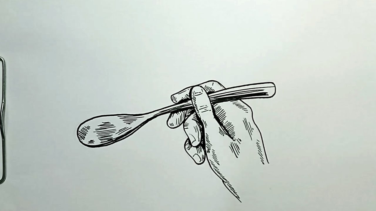 How to Draw Hamd Holding Spoon - YouTube