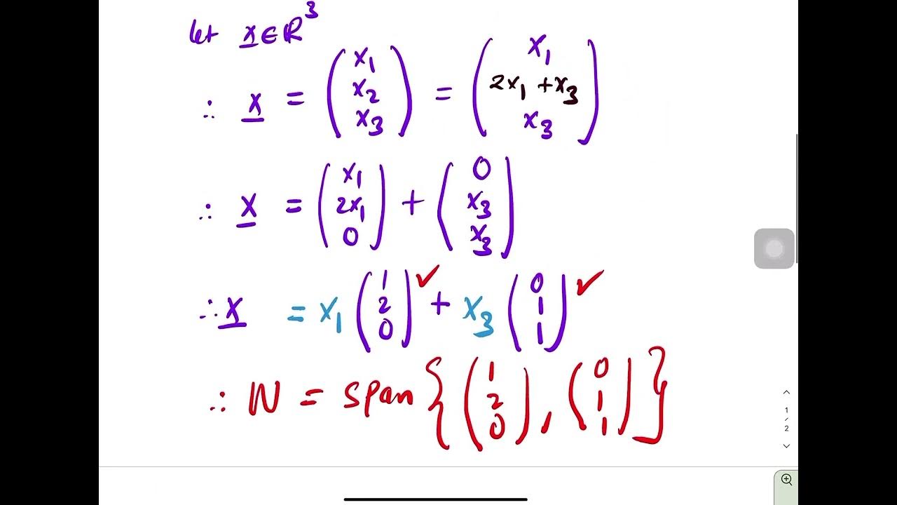 How to find the Basis and the the Dimensions of a Subspace | Linear Algebra | Second Course ...