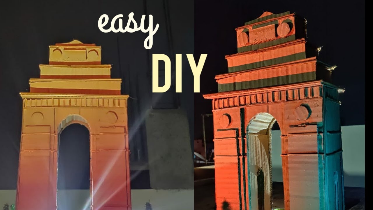 DIY - How to make INDIA GATE Model with Cardboard | DIY Model of India ...