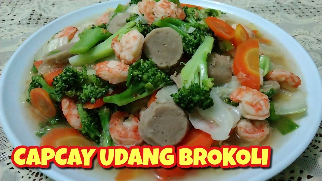 Resep Capcay Udang Saus Tiram // Capcay Udang Brokoli Saus Tiram - YouTube