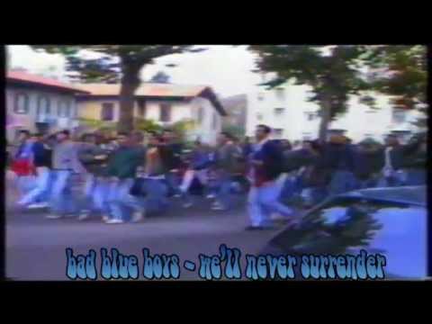 bad blue boys hooligans bergamo 1990 police fight - YouTube