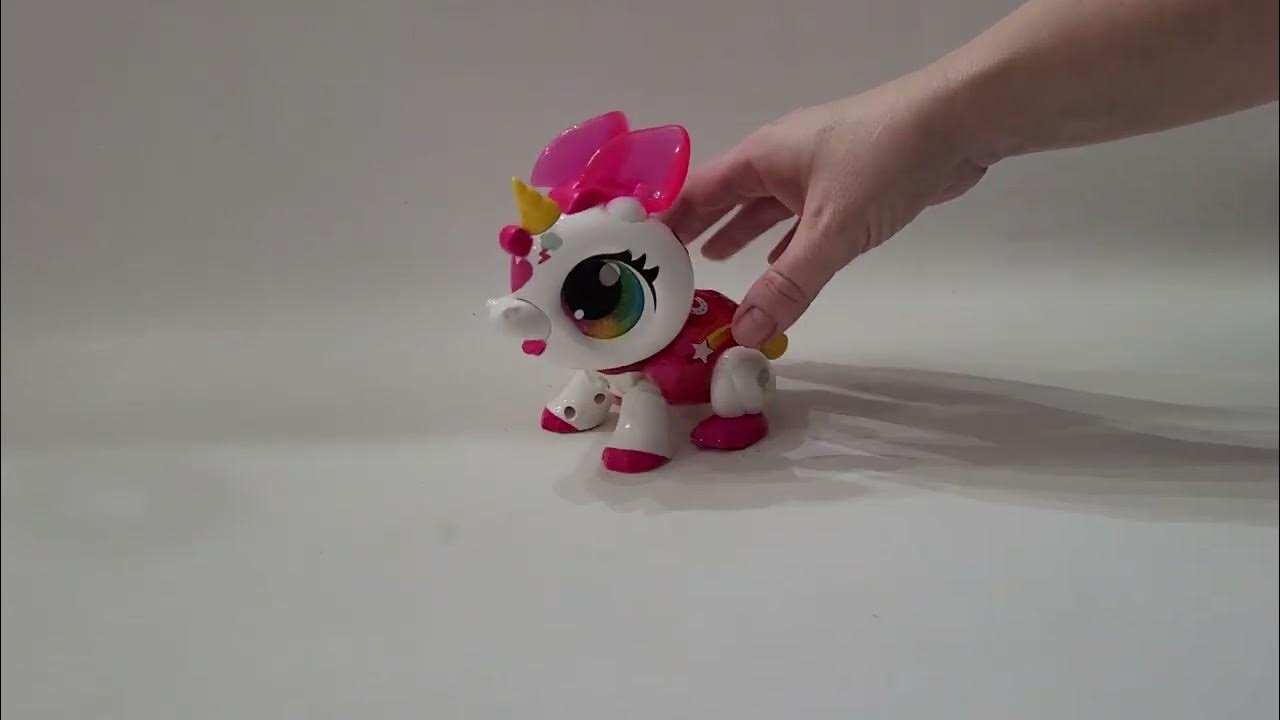 Build-A-Bot Unicorn Colorific Toy jumps & sounds white pink 6" long ...