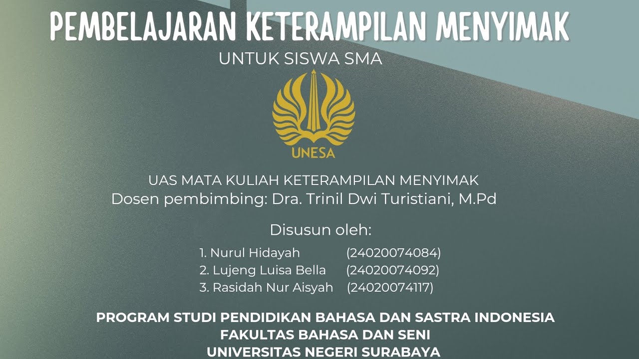 VIDEO PEMBELAJARAN KETERAMPILAN MENYIMAK: MENYIMAK PIDATO - YouTube