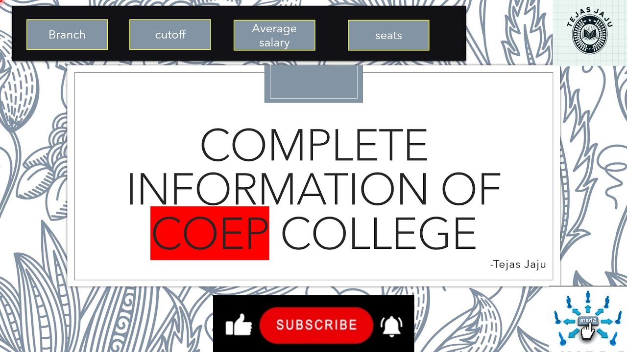 Complete Information Branch wise || COEP || Cutoff || AVG. Salary - YouTube